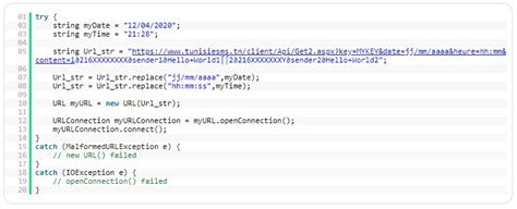 API SMS Exemples de codes TunisieSMS API simple facile à intégrer