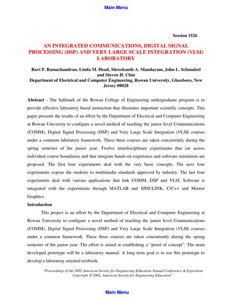 pdf an integrated communications digital signal processing dsp and
