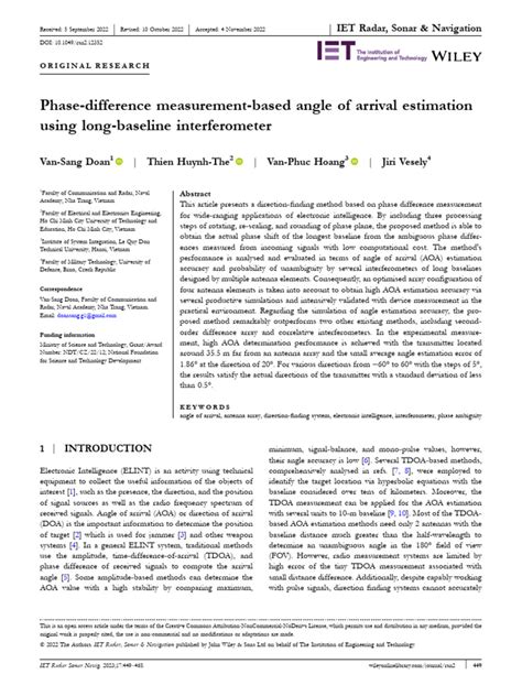 Doan Et Al Phase Difference Measurement Based Angle Of Arrival
