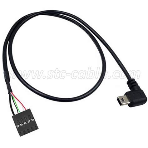 Mini Usb Male Right Angle To Dupont 5 Pin Female Header Motherboard