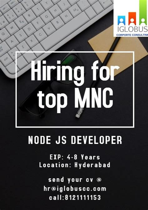 Iglobus Corporate Consulting Pvt Ltd On Linkedin Immediatejoiner Cv Nodejs Hiring Hr