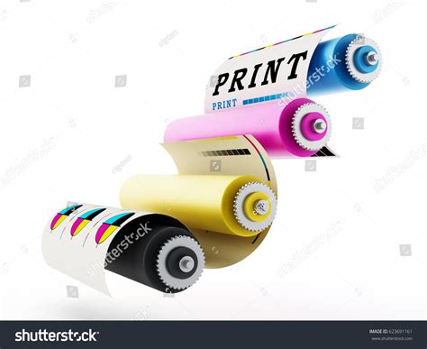 Cmyk Printing 키를 누르고 테스트 인쇄됩니다3d 스톡 일러스트 623691161 Shutterstock