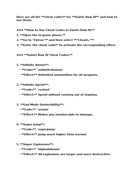 Saints Row Iv Pdf Cheating In Video Games Ammunition