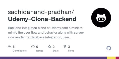GitHub Sachidanand Pradhan Udemy Clone Backend Backend Integrated Clone Of Udemy Aiming