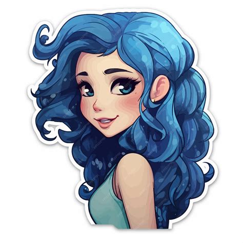 Premium Vector Girl With Blue Hair