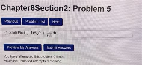 Solved Chapter6section2 Problem 2 Previous Problem Listnext