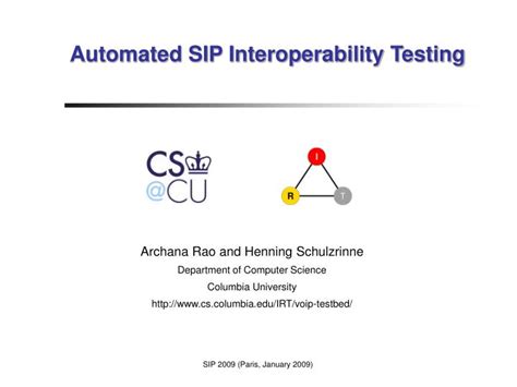 Ppt Automated Sip Interoperability Testing Powerpoint Presentation