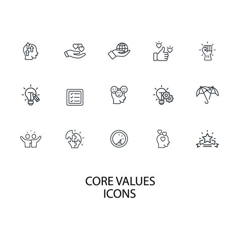 Core Values Icons Set Core Values Pack Symbol Vector Elements For Infographic Web 11593134