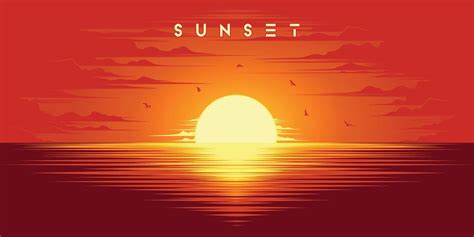 Sunset Poster Vector Art Icons And Graphics For Free Download