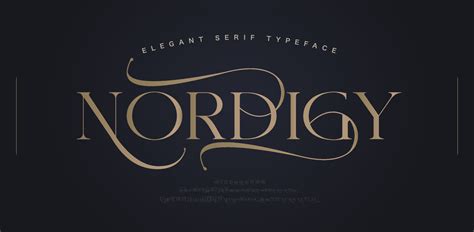 Elegant Classic Alphabet Serif Fonts Decorative Wedding Retro Concept