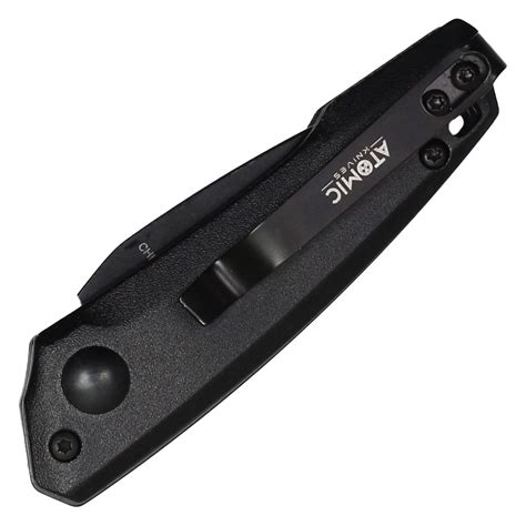5 Atomic Push Button Knife Black