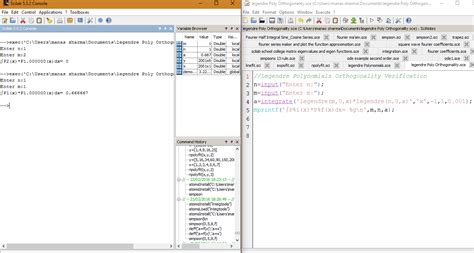 Checking The Orthogonality Of Legendre Functions Through Scilab