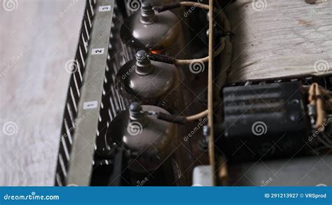 Audio Tubes Warming Inside The Vintage Sound Amplifier Stock Video Video Of Retro Circuit