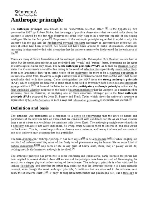 Anthropic Principle Pdf