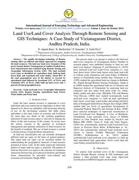 Pdf Land Use Land Cover Analysis Through Remote Sensing And Gis