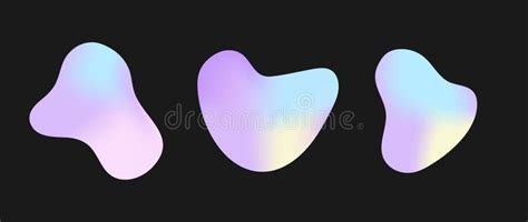 Freeform Colorful Shapes Holographic Irregular Random Blobs Modern