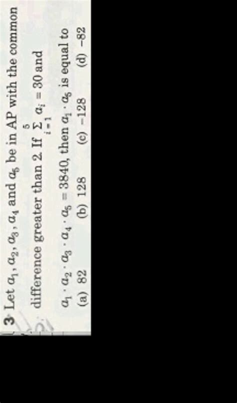 Let A A A A And A Be In AP With The Common Differe