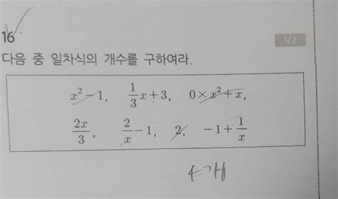 중1 문자와 식 지식in