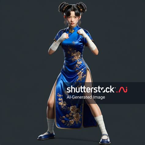 Lady Blue Chun Li Costume Ai Generated Image 2448143327 Shutterstock