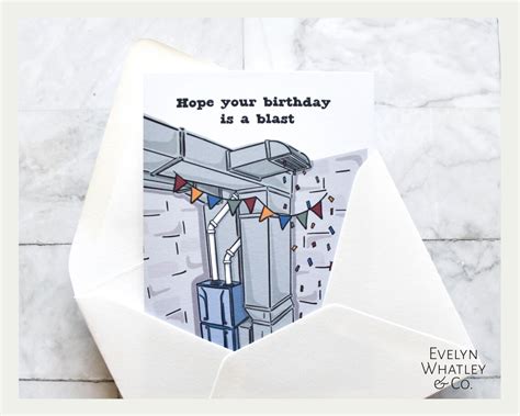 Hvac Birthday Card Hope Your Birthday Is A Blast Etsy