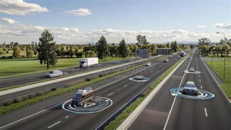 Abstract Digital Highway Network With Glowing Lines Representing Data Flow And