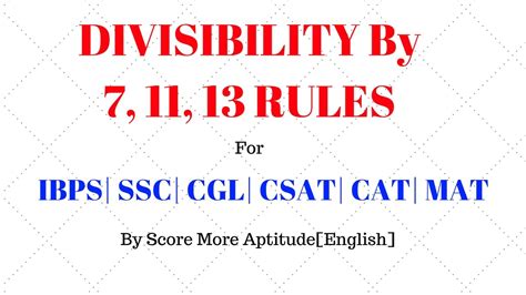 Shortcut To Divisibility By 7 11 13 Youtube