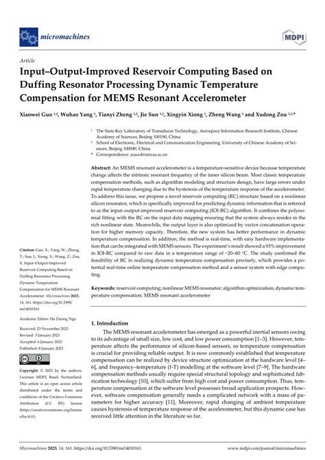 Pdf Inputoutput Improved Reservoir Computing Based On Duffing