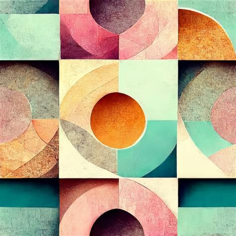 Premium Photo Seamless Pattern Abstract Circular Shapes Ai Generative