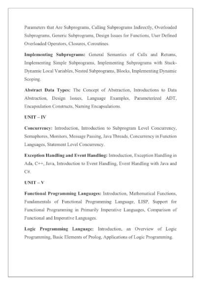 Principles Of Programming Languages Computerized Notes For Computer