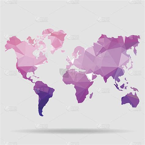 抽象世界地图 矢量插图 几何结构在蓝色的展示小册子网站和其他设计项目多边形的背景