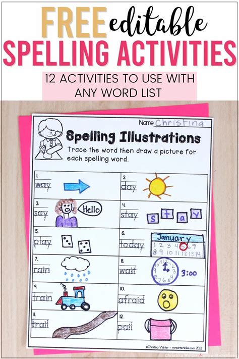 12 Free Editable Spelling Activities Artofit