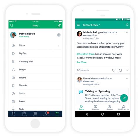 Software de colaboração em equipe Intranet social Zoho Connect