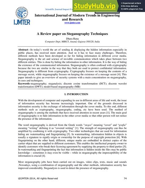 A Review Paper On Steganography Techniques Pdf