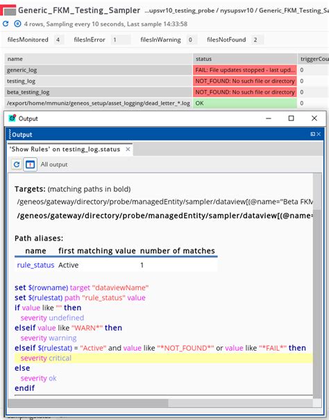 Geneos How To Use A Path Variable To Enable Or Disable Various Rules