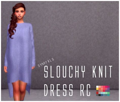 Simsworkshop Slouchy Knit Dress By Sympxls • Sims 4 Downloads