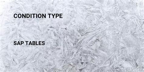 Condition Type Table In Sap