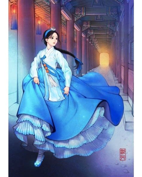 Woohnayoung[흑요석] 애니메이션 아트 소녀 나비 종류 디즈니 일러스트