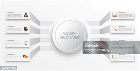 3d 종이 레이블 통합 된 원형 벡터 Infographic 템플릿 8 옵션 비즈니스 개념입니다 콘텐츠 다이어그램 순서도 단계 부품 타임 라인 인포 그래픽 워크플로 차트에 대