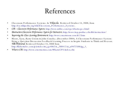 Classroom Performance Systems Ppt Educational Assessment Education