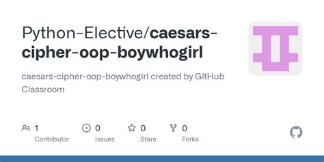 Github Python Electivecaesars Cipher Oop Boywhogirl Caesars Cipher Oop Boywhogirl Created By