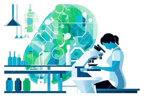 Premium Vector Science Lab Worker Microscope