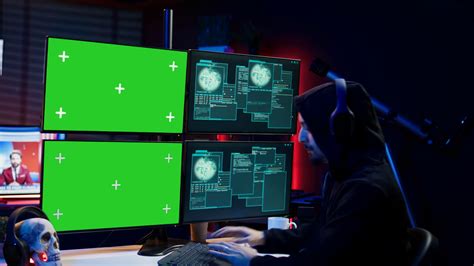 Happy Man Writing Code On Green Screen Pc Stock Footage Sbv 349033715