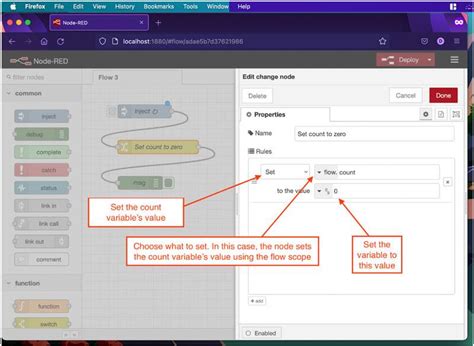 How To Use Variables In Node Red