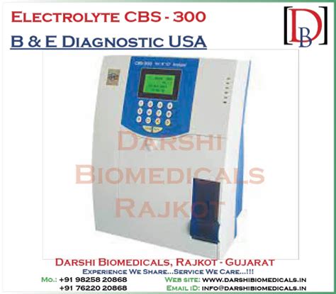 Cbs 300 Diagnostic Electrolyte Analyzer At ₹ 85000 Electrolyte