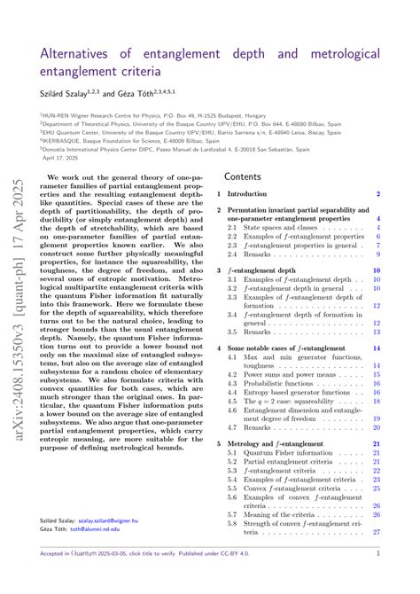 Pdf Alternatives Of Entanglement Depth And Metrological Entanglement