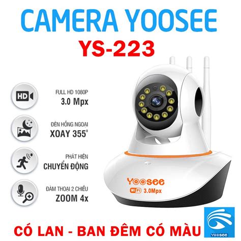 Camera IP Wifi YOOSEE 3MP Robo 3 Anten Có LAN Có màu 24 24 Kèm nguồn 5V Vi Quân Computer