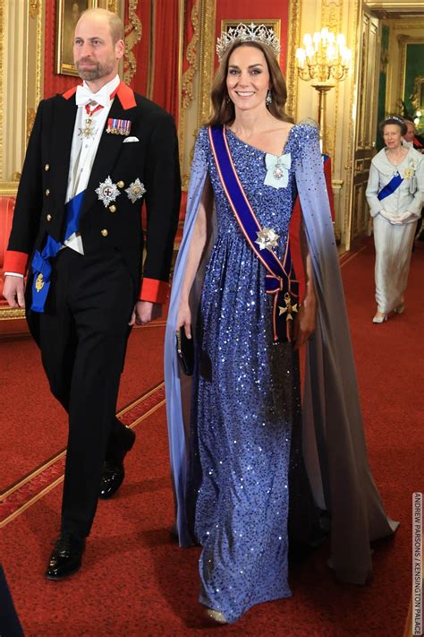 Kate Middleton Wows In Sparkling Blue Gown At State Banquet As She