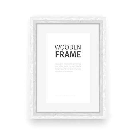 나무 직사각형 프레임 화이트 프리미엄 벡터