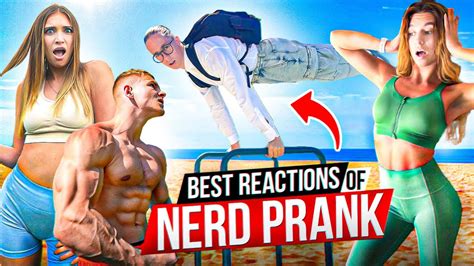 best reactions of nerd prank pro gymnast pretended to be a nerd youtube