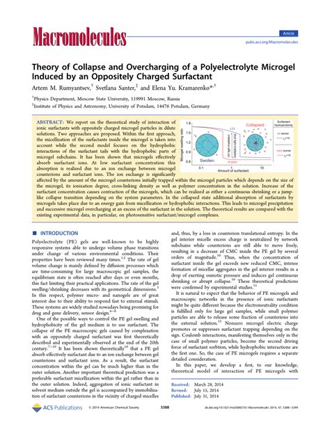 Pdf Theory Of Collapse And Overcharging Of A Polyelectrolyte Microgel